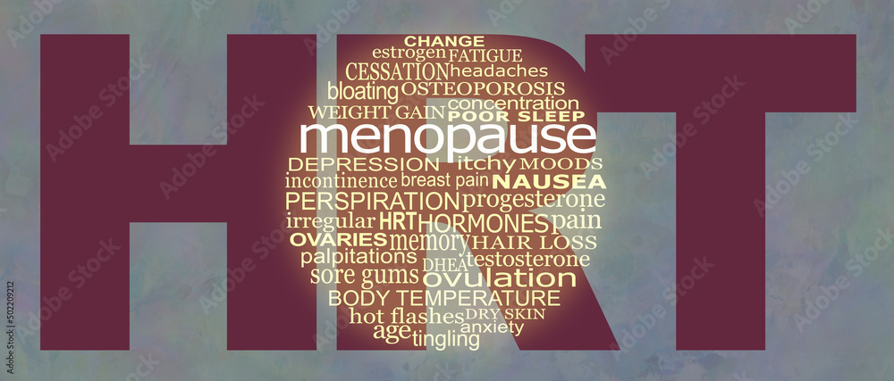 Menopause and HRT word bubble campaign background banner - circular ...