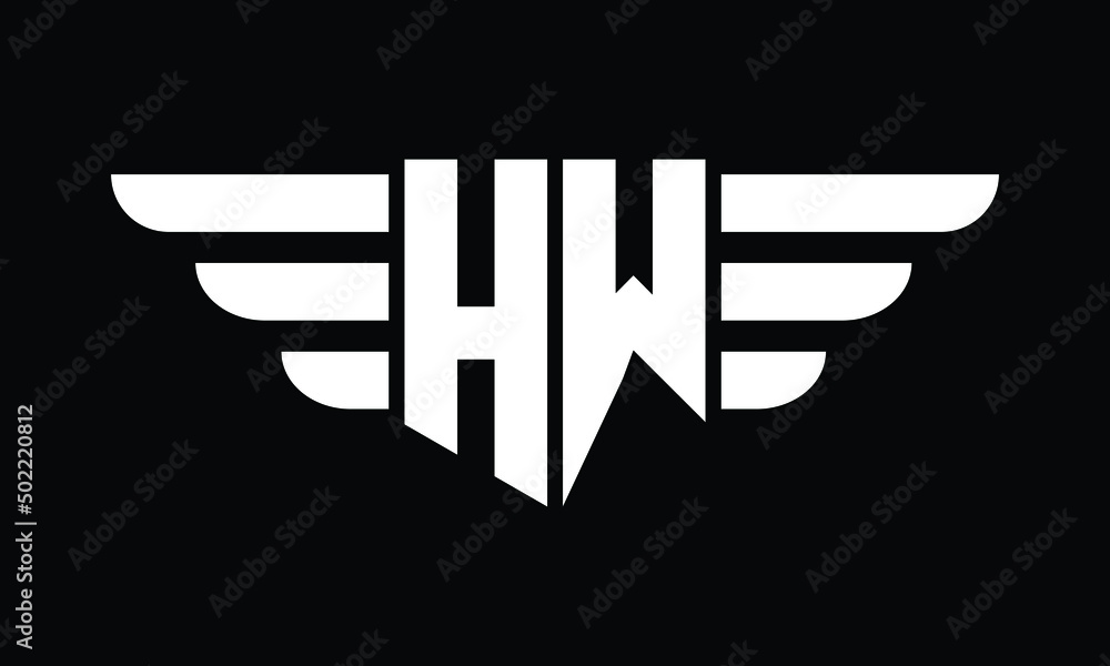 HW logo design vector template | monogram logo | abstract logo ...