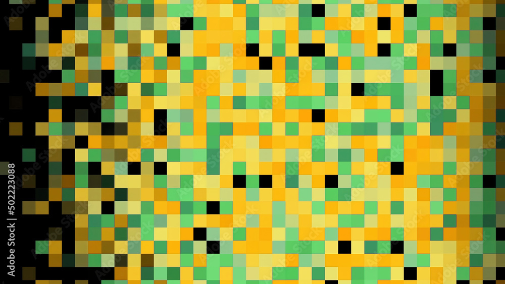 Abstract animation of multicolored pixel spot moving horizontally n the ...