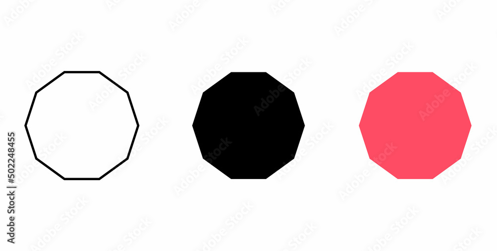 set of 2d decagon shape in mathematics Stock Vector | Adobe Stock