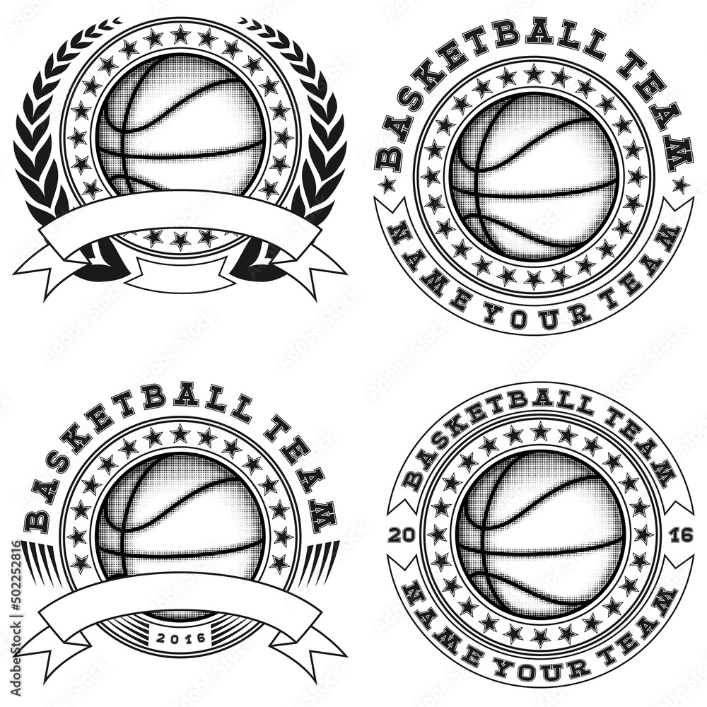 Vector illustration basketball logo set Stock Vector | Adobe Stock