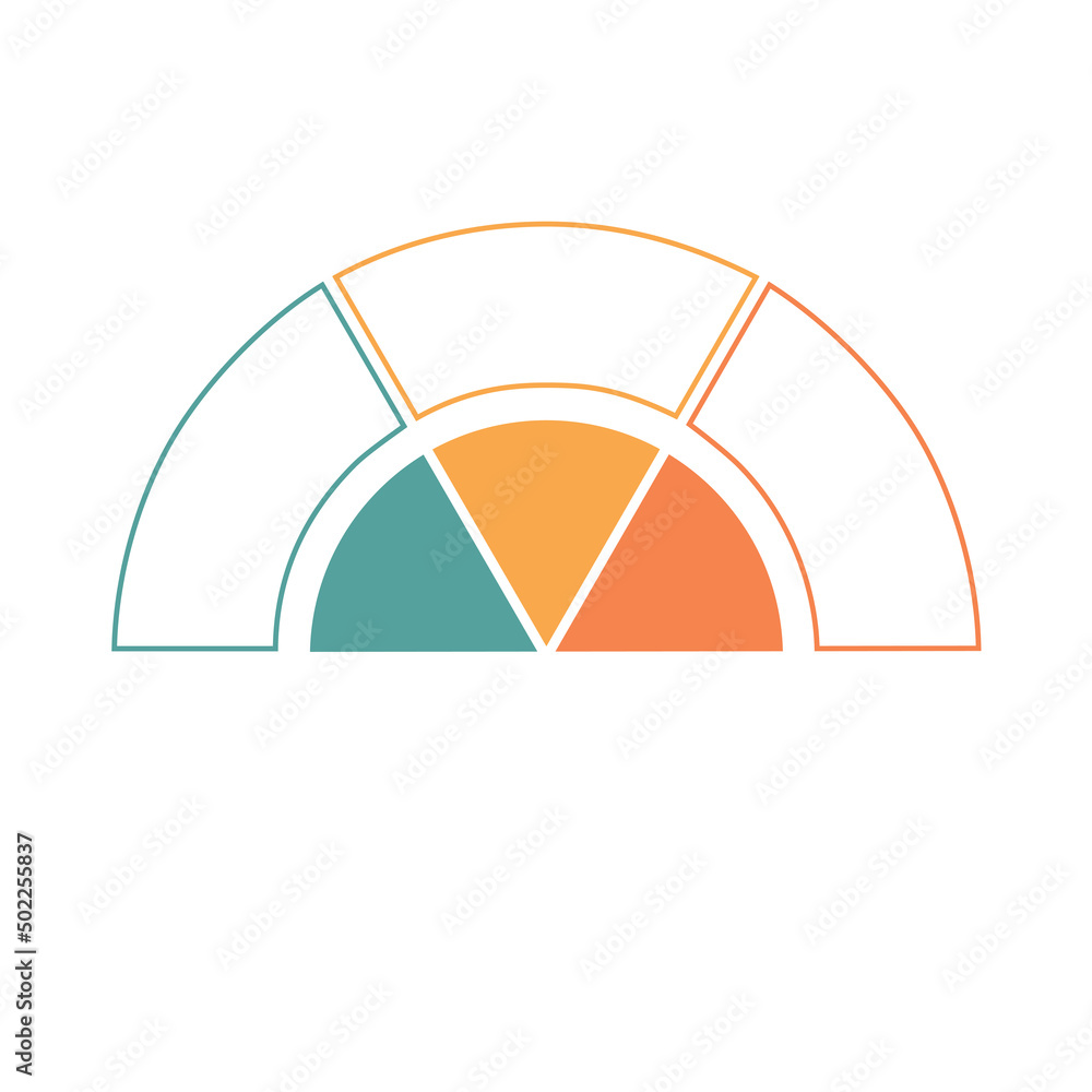 semicircle template for design infographic 3 positions for text area ...