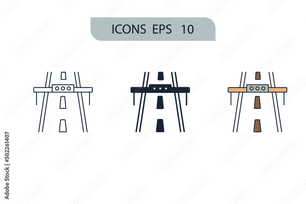 toll road icons symbol vector elements for infographic web Stock Vector ...