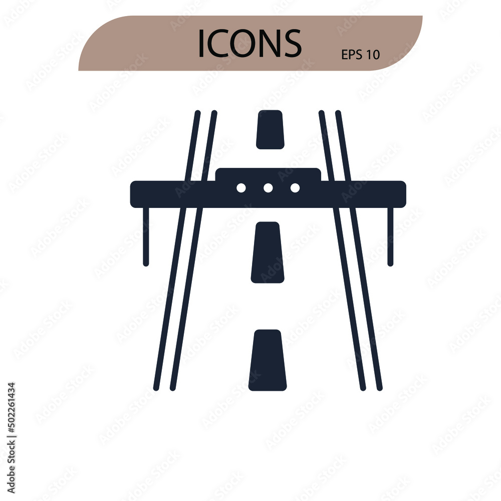 toll road icons symbol vector elements for infographic web Stock Vector ...