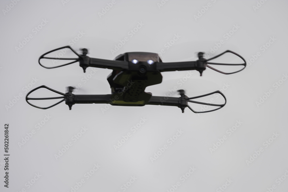 Drone in flight overhead (Unmanned Aircraft System, Unmanned Aerial ...
