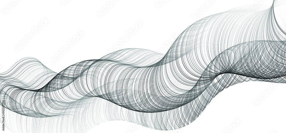 Ripple texture black and white curve lines background vector design ...