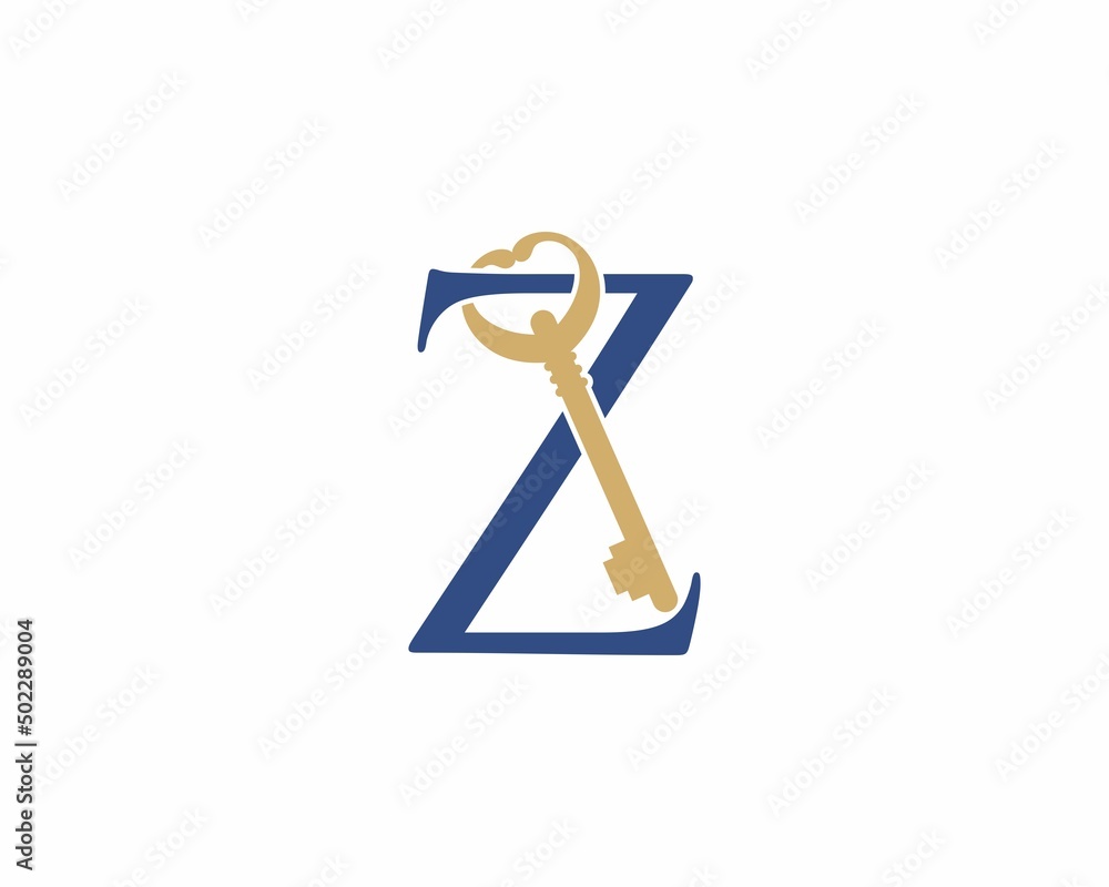 Letter Z With old Key Logo Vector 001 Stock Vector | Adobe Stock