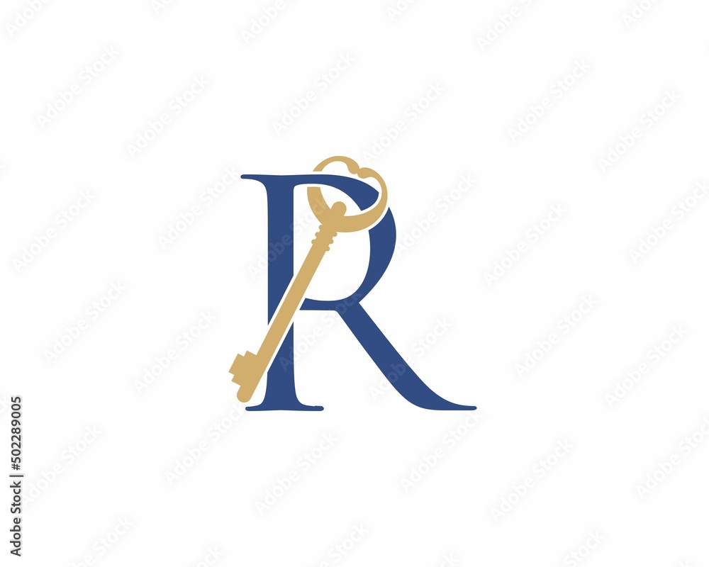 Letter R With old Key Logo Vector 001 Stock Vector | Adobe Stock