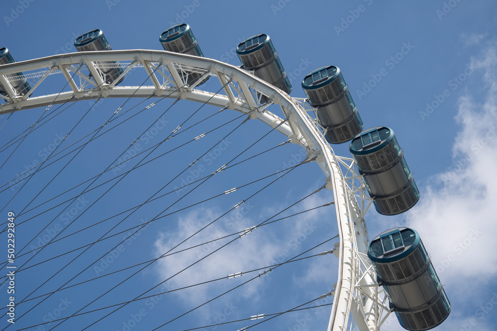 Section of the Singapore Flyer and its pod capsules Stock Photo | Adobe ...
