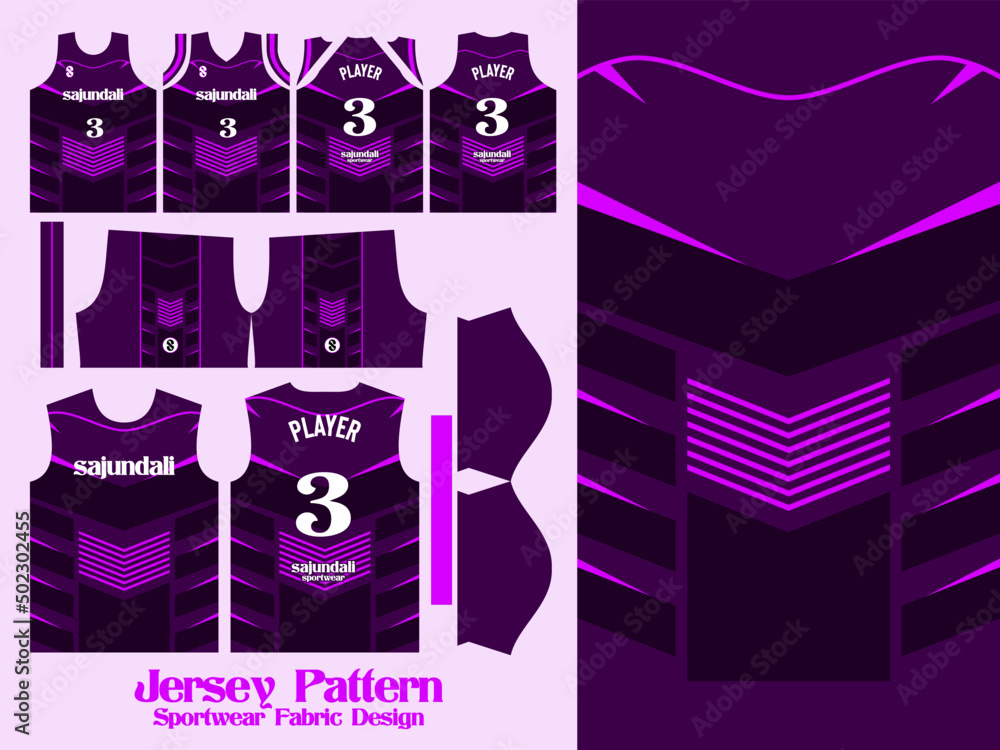 Purple Armor Style Jersey pattern textile for Sport t-shirt, Soccer ...