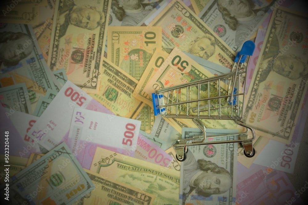 Financial concepts, internet purchase concepts, banknote money concepts ...