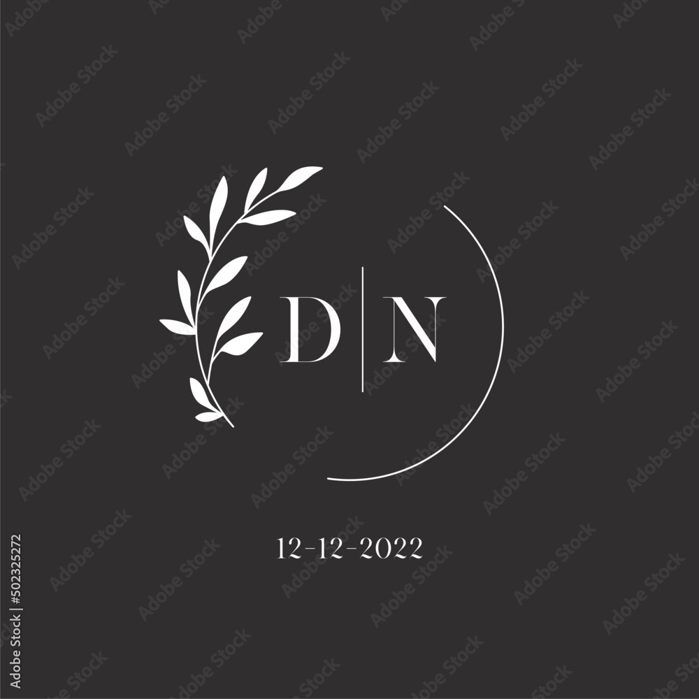 Letter DN wedding monogram logo design template Stock Vector | Adobe Stock