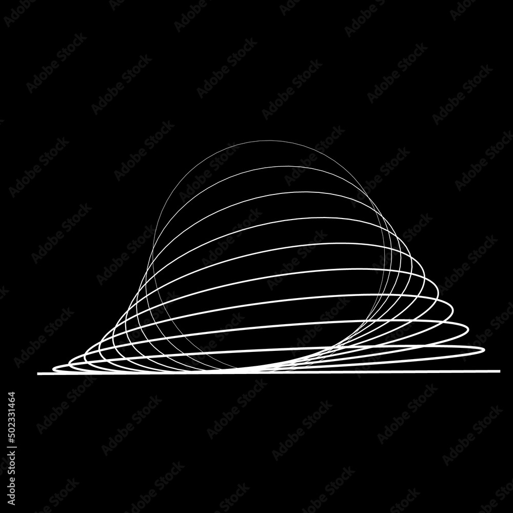 Abstract oval Lines Background with geometric circles . Vector rotating ...