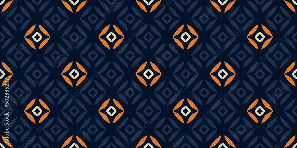 Simple geometric pattern abstract square shapes motif classic blue ...