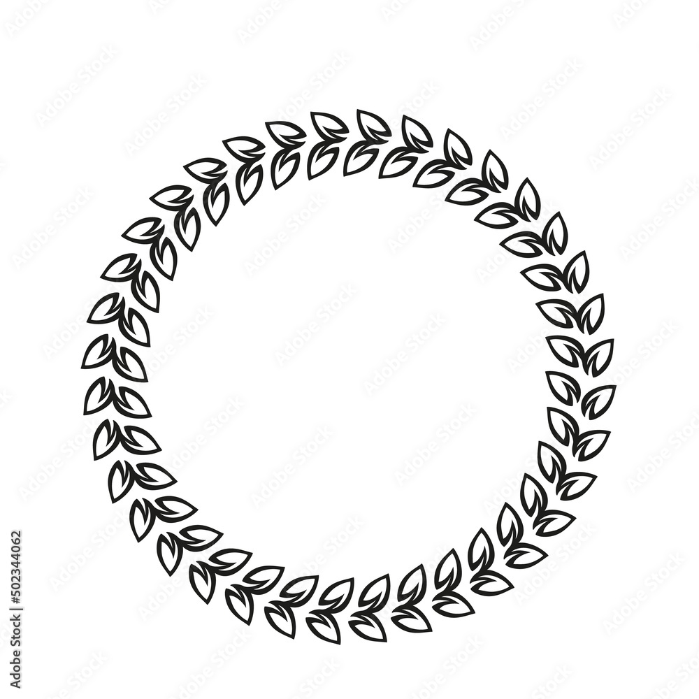 Laurel, outline icon. First place winner, award, laurus. Drawn ...