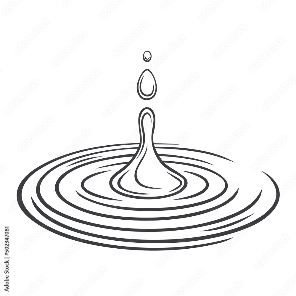 Water Ripple Vector Black And White