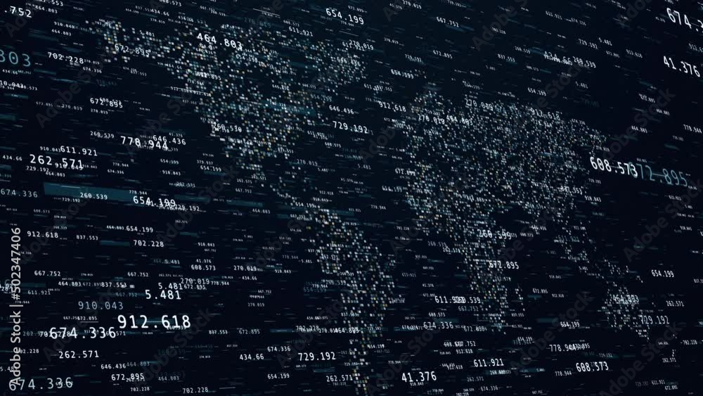 Abstract intro animation with volatile charts and numbers. Financial ...