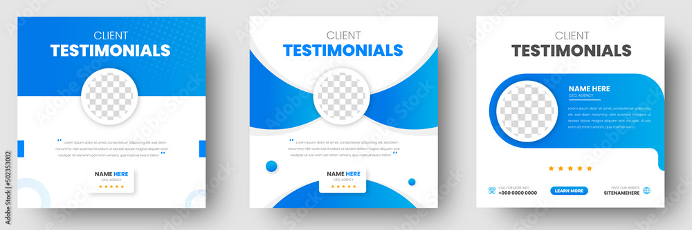 Customer feedback testimonial social media post web banner template ...