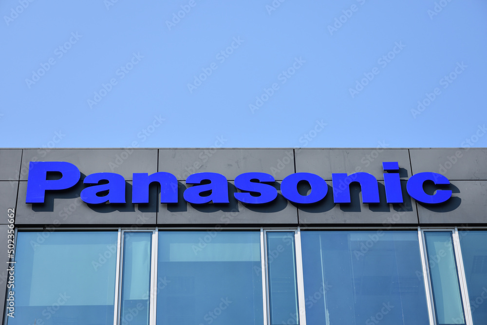 Panasonic signage, logo on the facade of Panasonic Marketing Europe ...