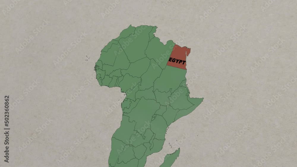 map showing Egypt From above zooming in. Egypt map location on Africa ...