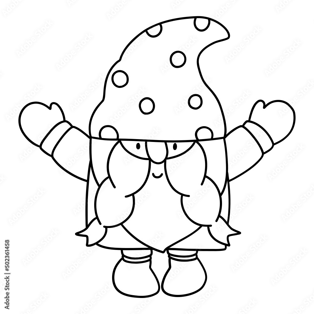 Bee Gnome digital stamp SVG illustration Stock Vector | Adobe Stock