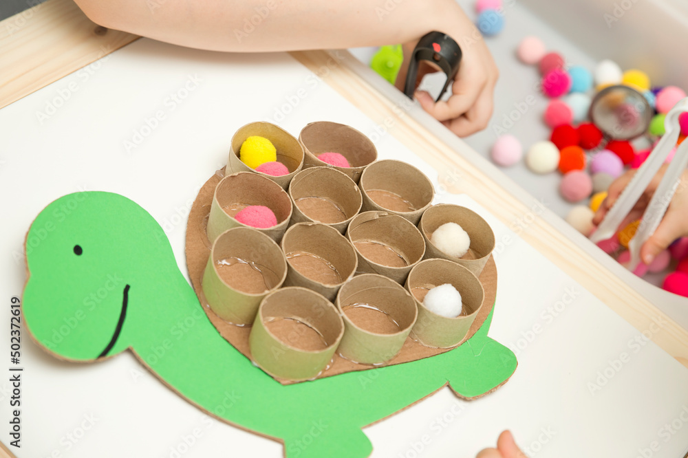 Happy turtle. Sorting game for toddlers. Fill cells with pompoms. Early ... Happy turtle. Sorting game for toddlers. Fill cells with pompoms. Early ...