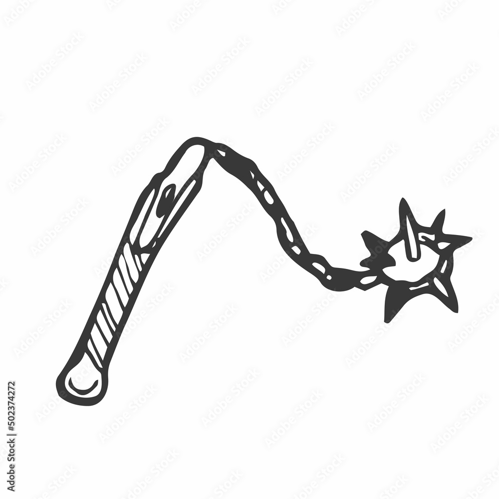 Flail Weapon Icon Silhouette Illustration. Medieval Vector Graphic ... Flail Weapon Icon Silhouette Illustration. Medieval Vector Graphic ...