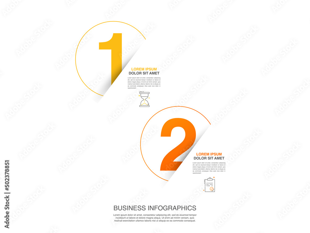 Modern vector flat illustration. Circle line infographic numbers ...