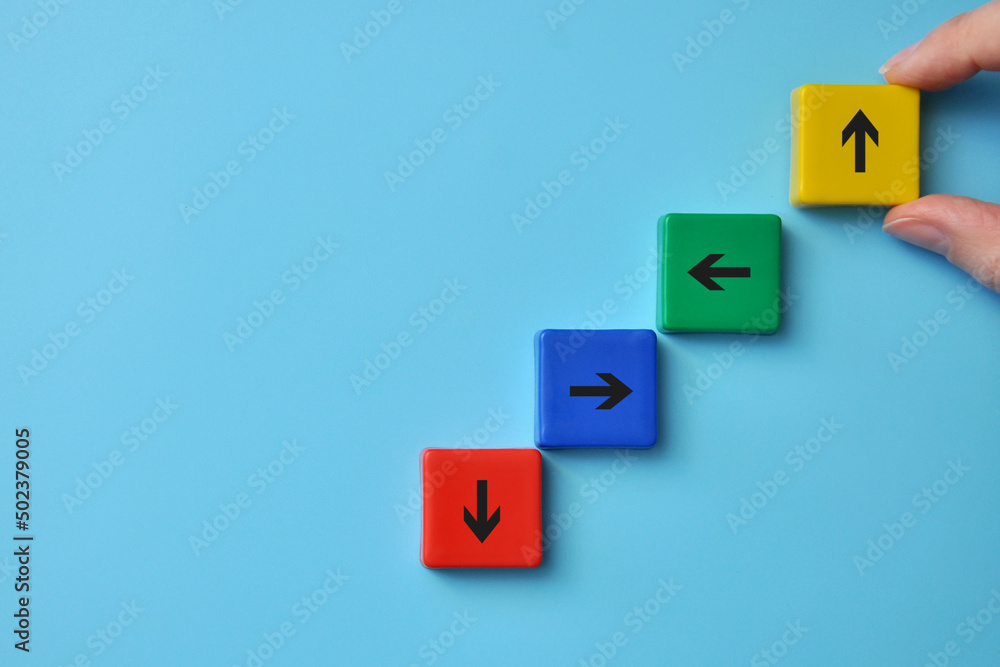 Foto de There are many arrows pointing in different directions, and one ...