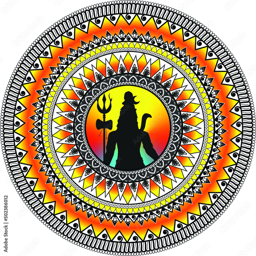 Hindu god lord Shiva rangoli Stock Vector | Adobe Stock