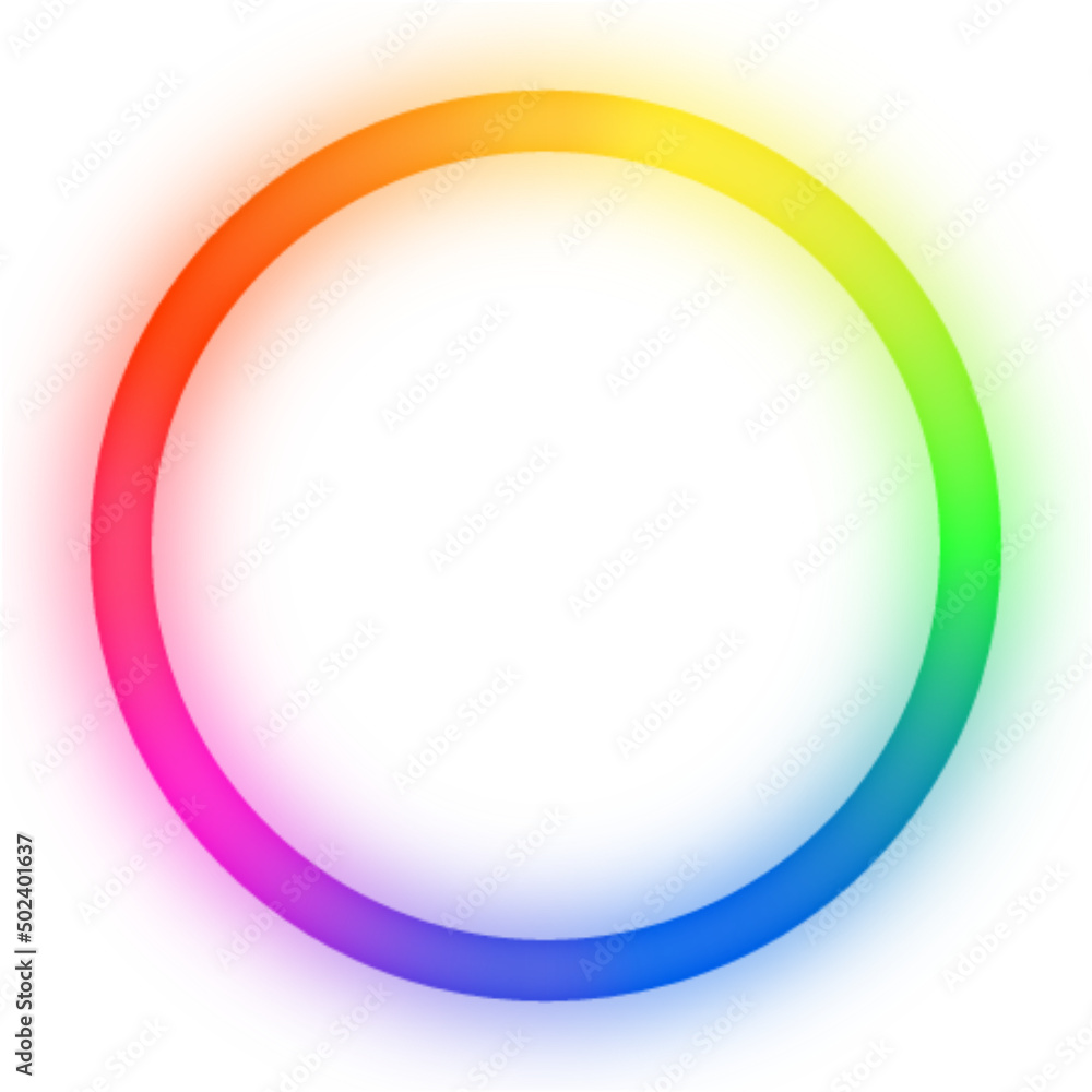 Neon RGB glowing colorful circle Stock Vector | Adobe Stock
