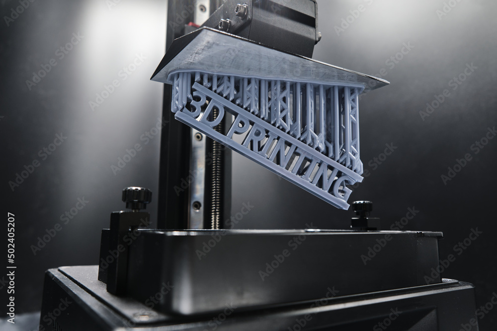 SLA 3D printing object in the consumer MSLA resin 3D printer Stock ...