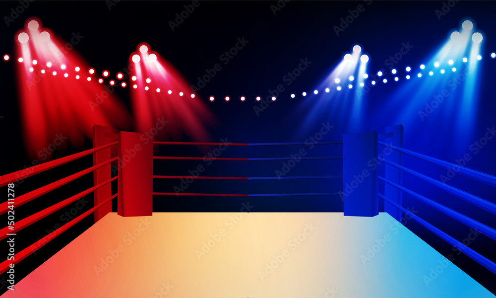 Versus Screen For Fight of sport and game, Battle Or Sport. Boxing ring ...