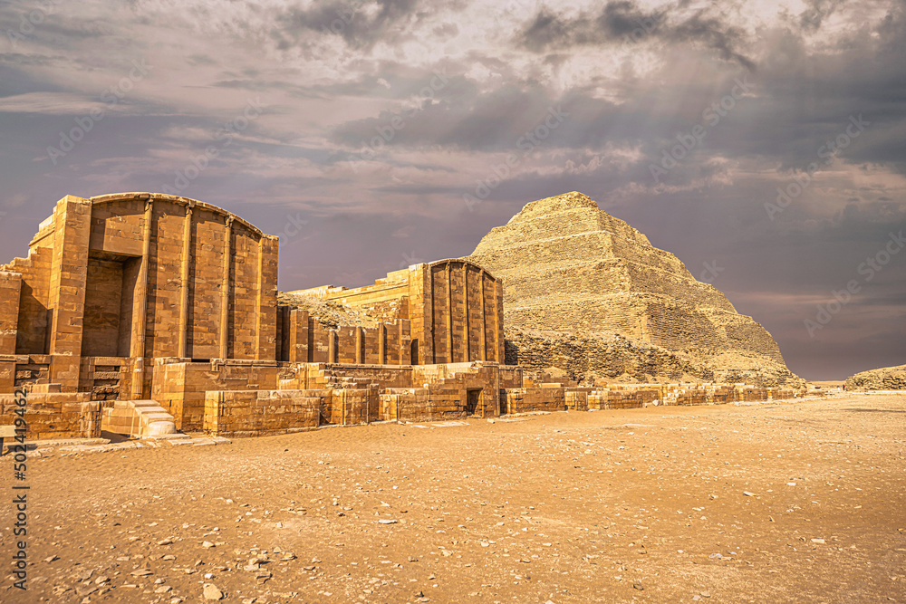 Saqqara, Egypt - November 14, 2021: Pyramid of ancient Egyptian Pharaoh ...