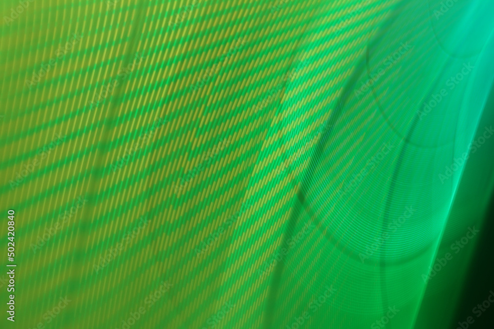 Green digital tech background design with abstract illuminated lines ...