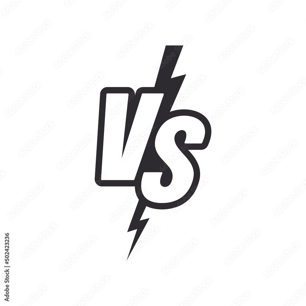 VS letters. Versus sign. Fight competition. Battle vs match. Game match ...
