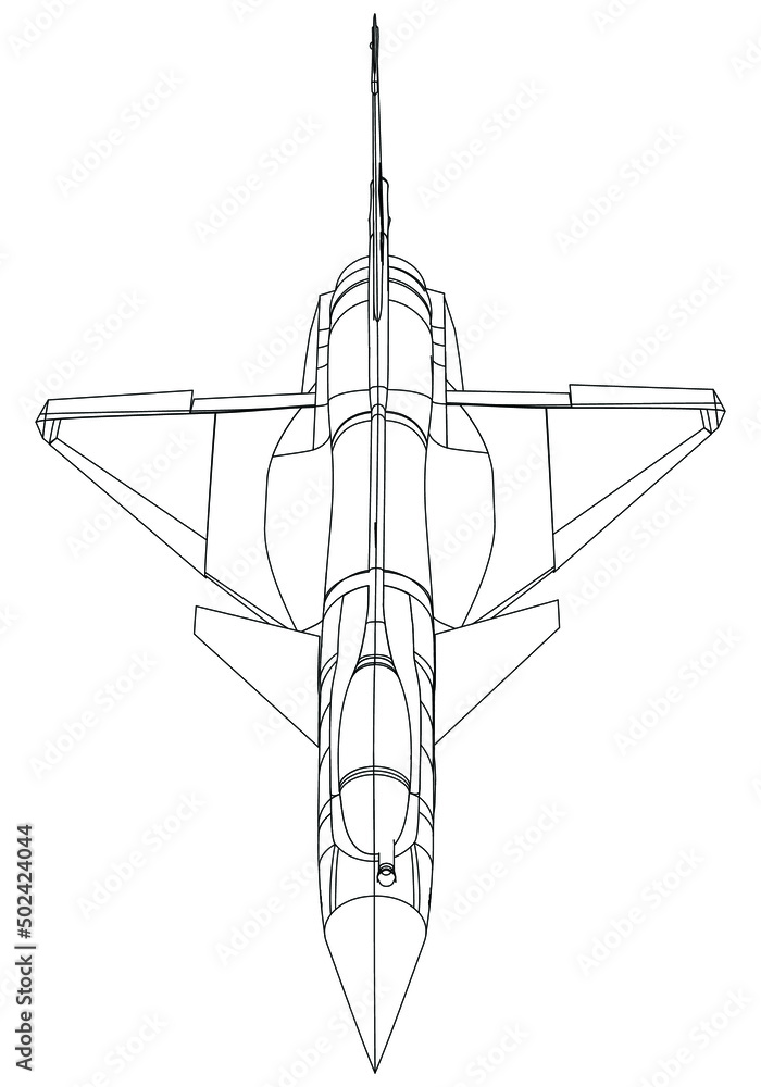 Fighter jet drawing line art vector illustration for coloring book ...