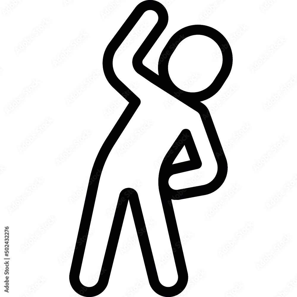 Sports Stretching Person Icon Stock Vector | Adobe Stock