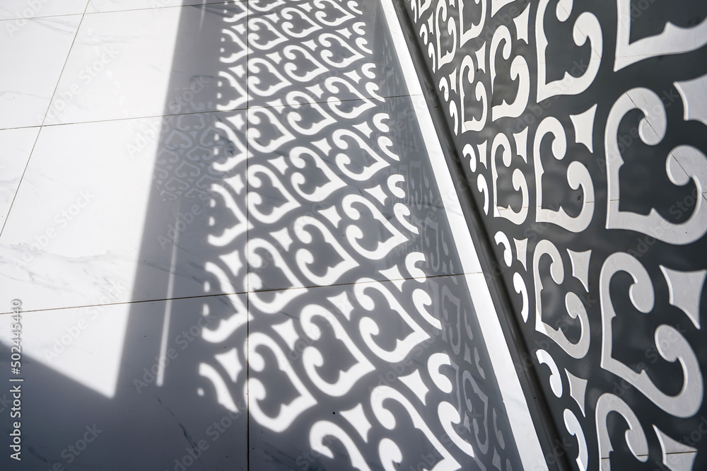 Islamic patterns on modern building. Concept image of traditional ...
