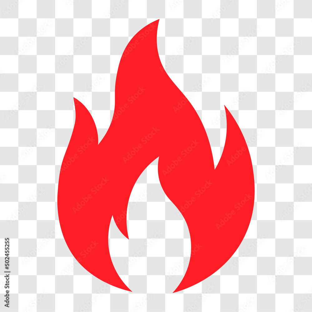 Flammable warning icon. Red fire flame danger symbol. Vector ...