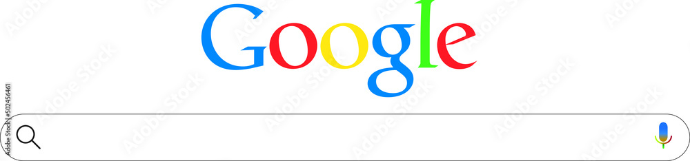 Realistic Google search engine homepage, on Google Chrome browser ...