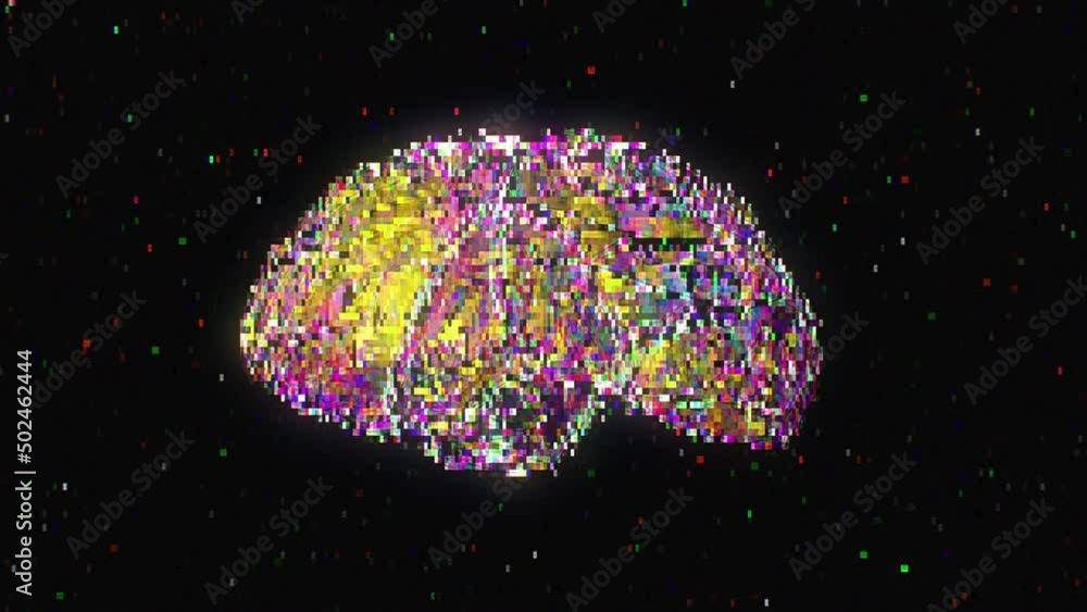 Rotation gradient illumination human brain glitch distortion pixel bad ...