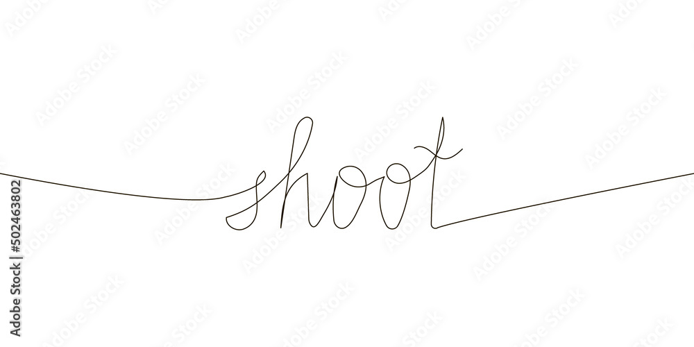 Shoot continuous line drawing. One line art of english hand written ...