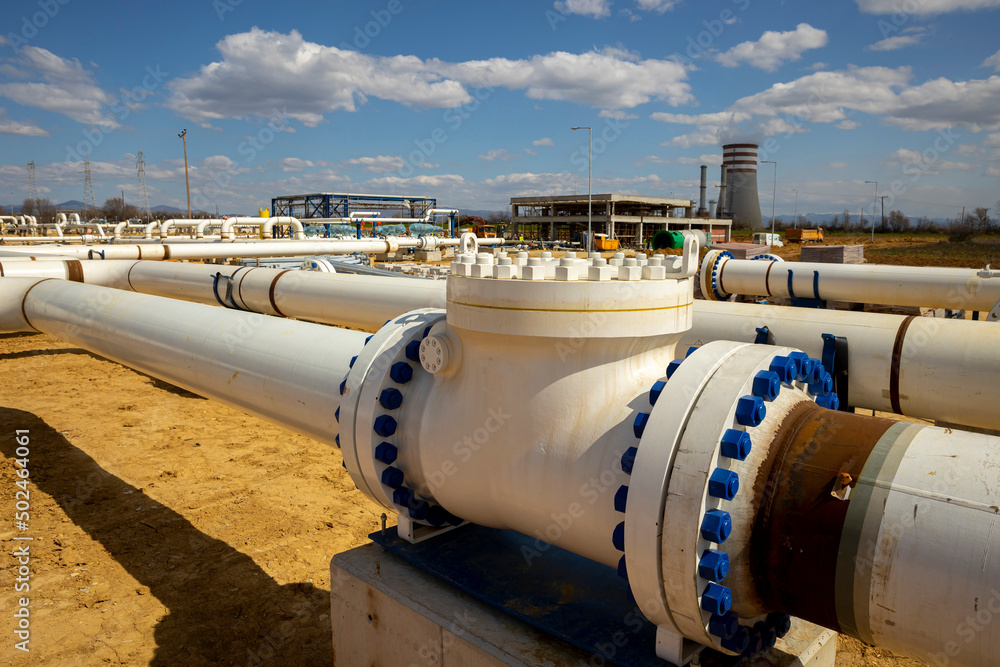 Interconnected natural gas pipeline network Stock Photo | Adobe Stock