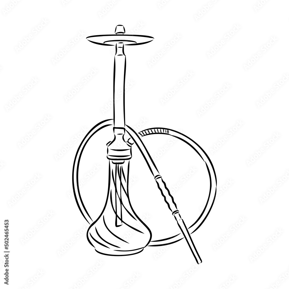 Shisha, hookah hand drawn doodle vector .Illustration isolated on ...