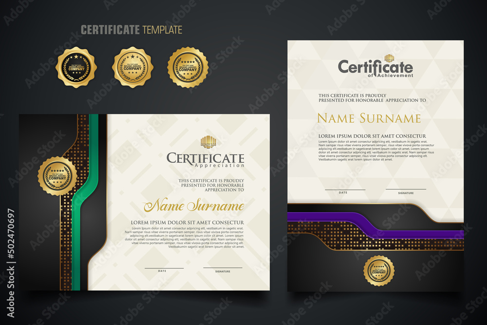 certificate template with Luxury realistic texture pattern,diploma and ...