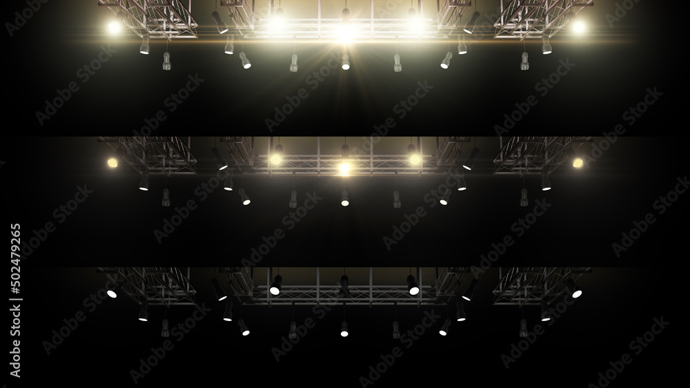 Stage lighting. light gradations. 3D rendering. Yellow light. Spotlight ...