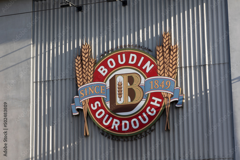 Logo of Famous Boudin Bakery in San Francisco California Stock Photo ...