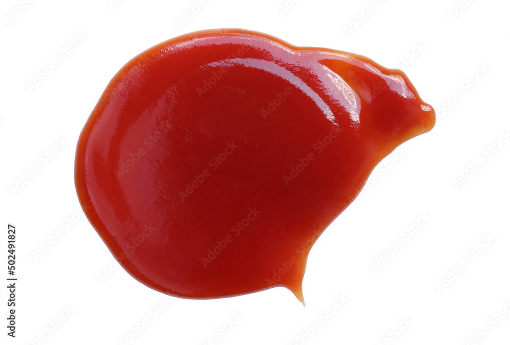 Red ketchup isolated on white background with clipping path. tomato ...