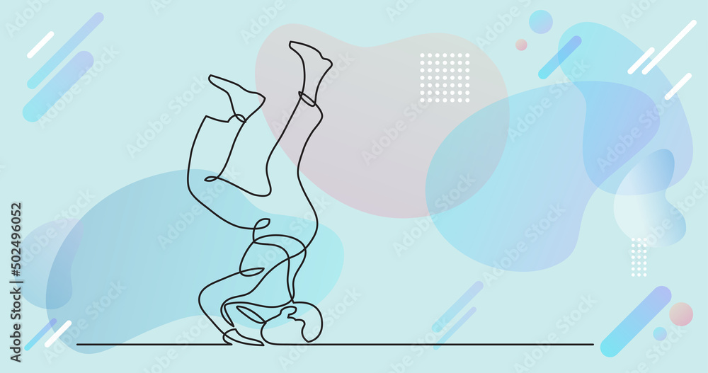 continuous line drawing of fallen man on the floor Stock Vector | Adobe ...